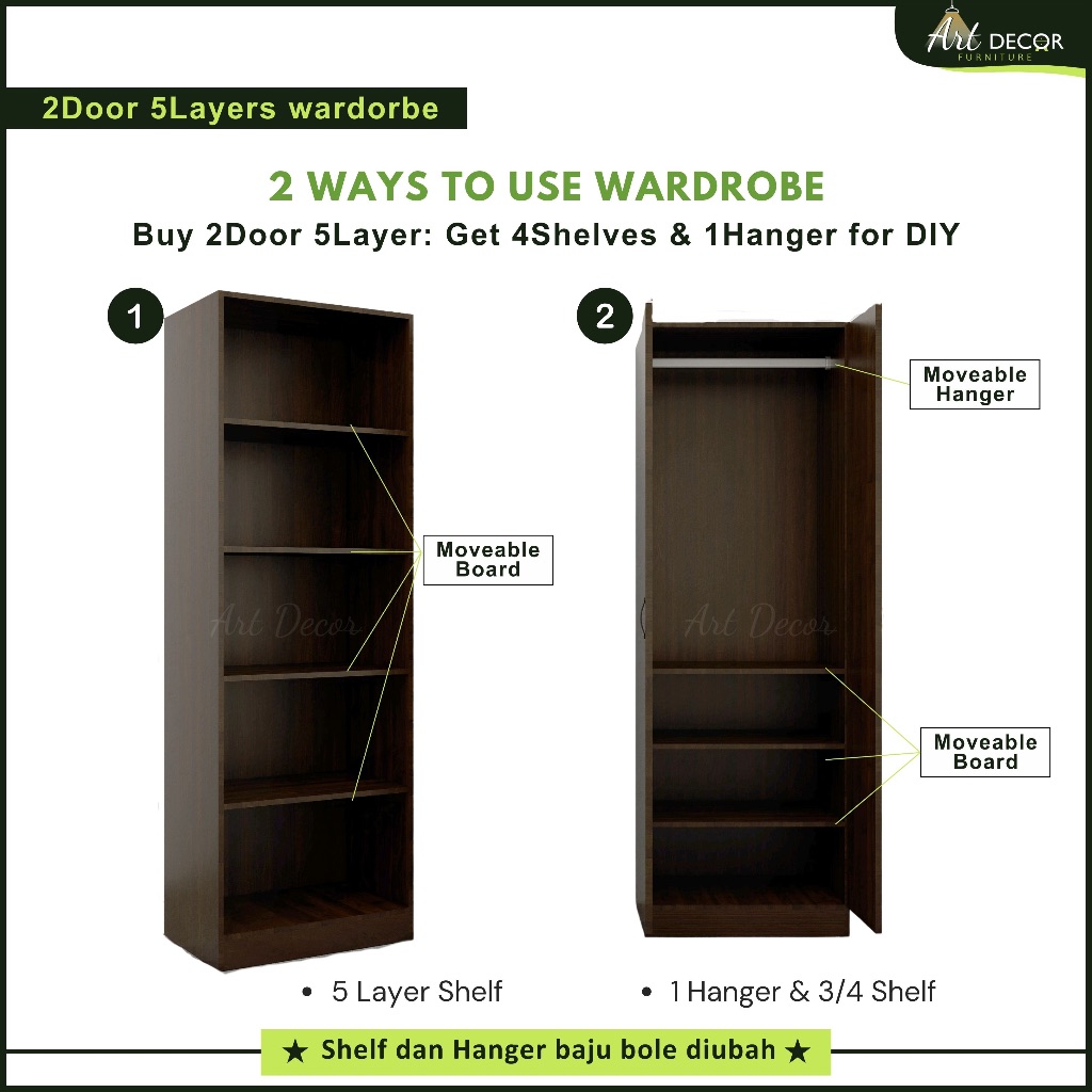 [READY STOCK] 3 Door Wardrobe Almari Baju 3 Pintu Almari Pakaian ...