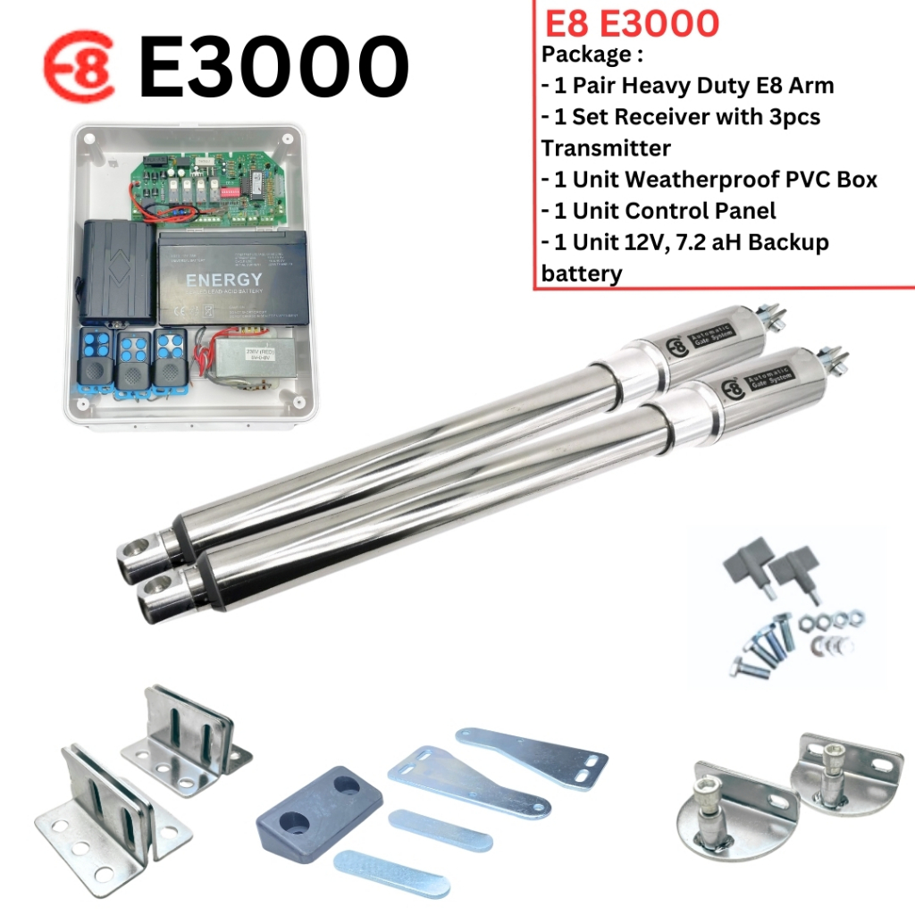 E8 E3000 Stainless Steel Super Heavy Duty Arm Auto Gate [Full Set ...
