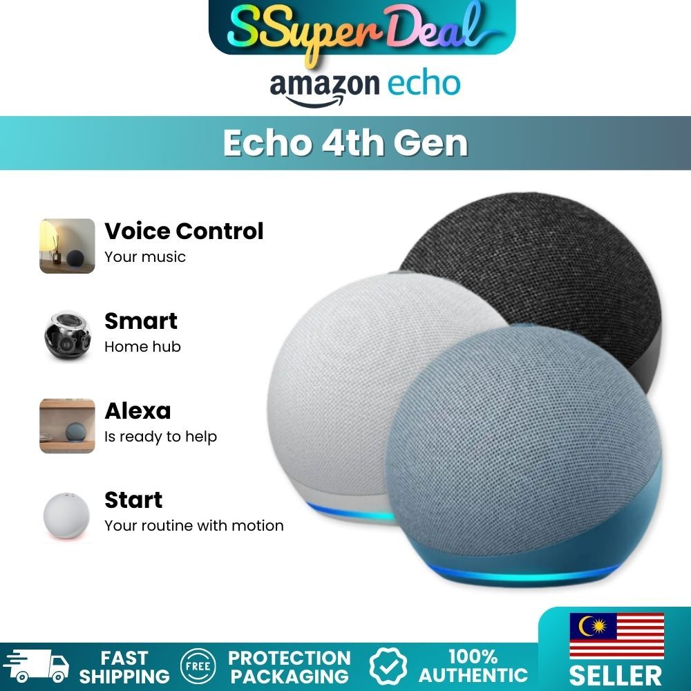 Echo 4th Gen | With premium sound, smart home hub | Shopee Malaysia