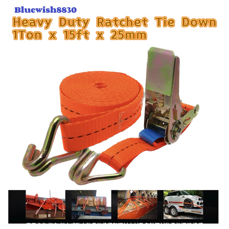 Heavy Duty Polyester Ratchet Tie Down Strap Belt 1"x 15FT For ...