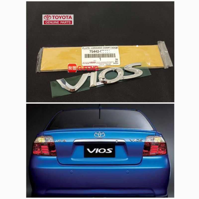 Original Toyota Vios NCP42 2003~2006 Rear Bonnet Emblem VIOS logo ...