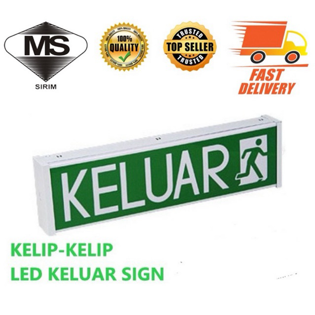 🔥SIRIM + BOMBA APPROVED🔥 KELIP-KELIP LED Keluar Sign Lampu Tanda Keluar ...