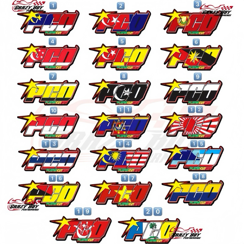 MOTOR STICKER PCO PLAYER CUT OFF (MALAYSIA,SELANGOR,JOHOR,TERENGANU ...