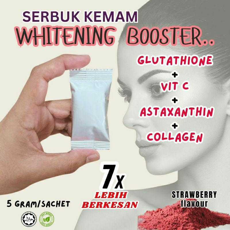 GLUTATHIONE + Vitamin C + Astaxanthin + Collagen Whitening Booster ...
