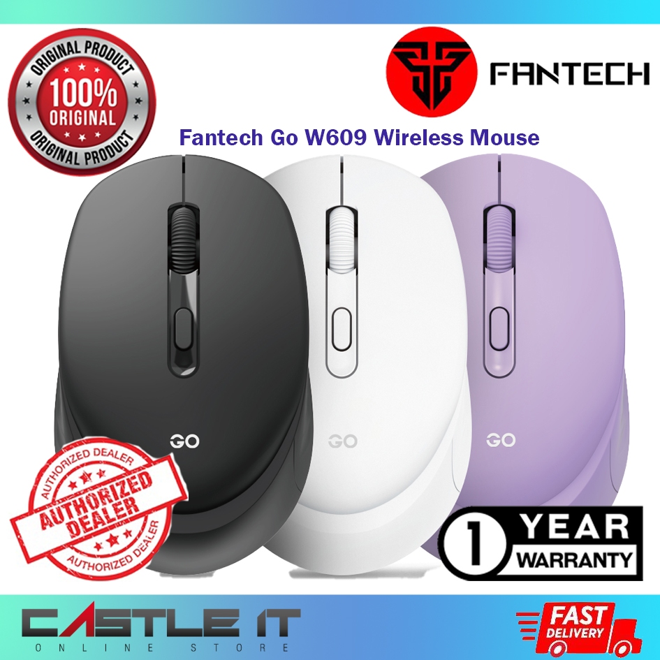 Fantech GO W609 Wireless Mouse Black/Purple/White Office Mice 1000/1200/1600 DPI Cordless ...