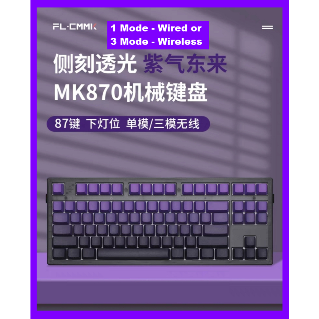 MK870 FL ESports FLCMMK Dark & Light Purple Full Build Keyboard ...