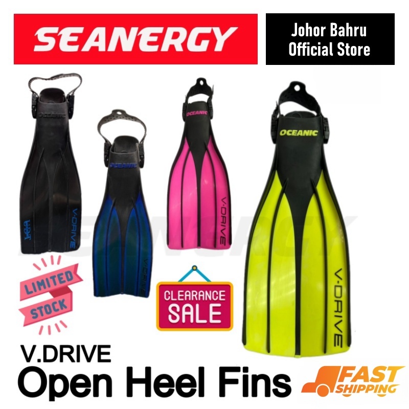【CLEARANCE】OCEANIC V Drive Fin Open Heel for Scuba Diving Fin ...