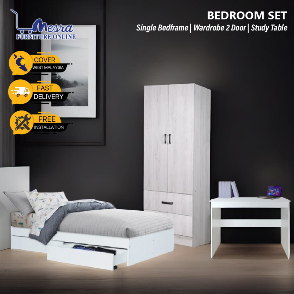 MESRA- bedroom set / children bedroom / bedroom set murah / almari baju ...