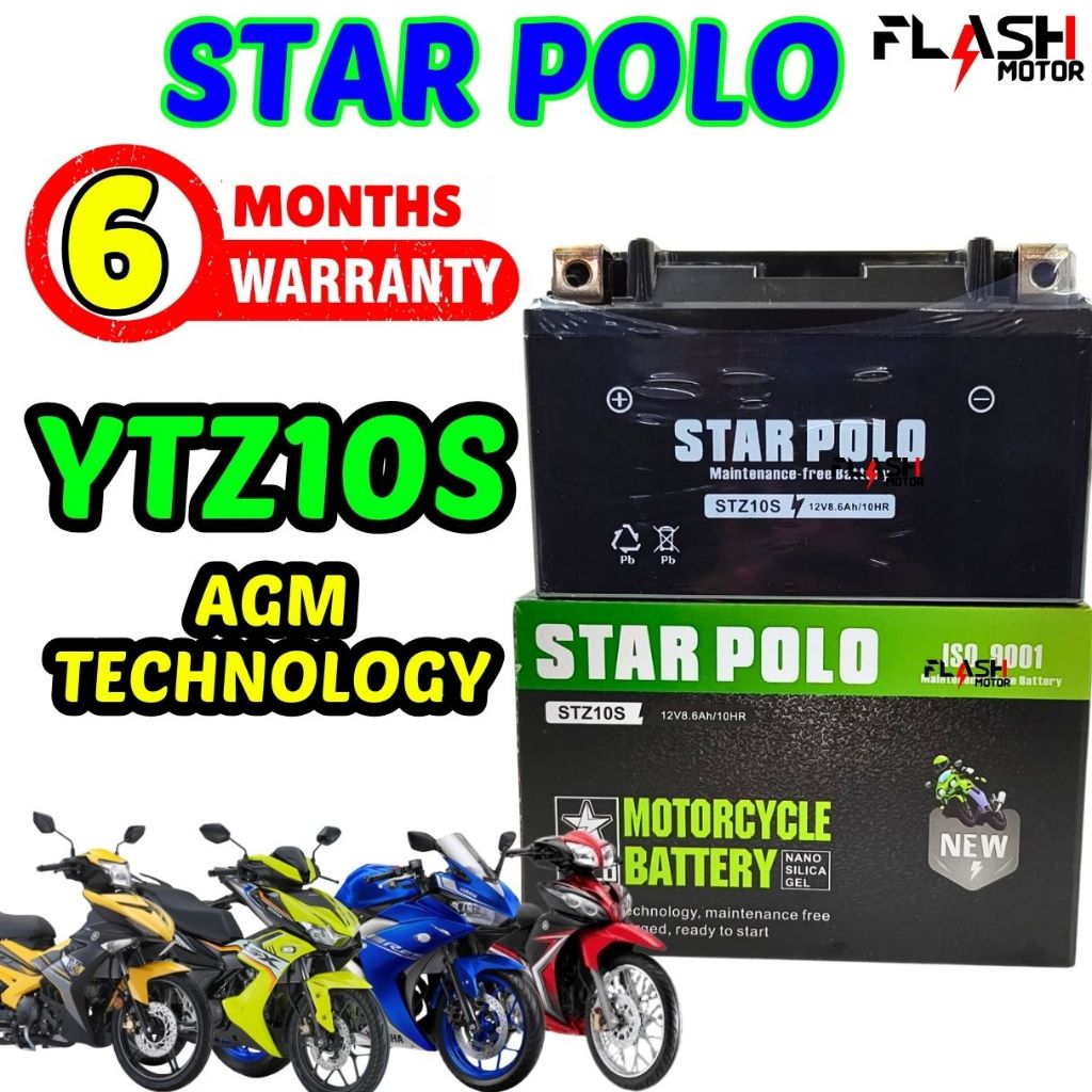 STAR POLO YTZ10S Battery Bateri Batteri Motor GSR FAZER RXV CBR 600 ...