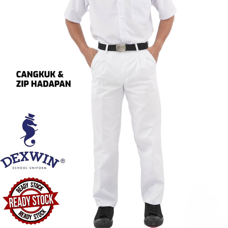 Dexwin SELUAR SEKOLAH PUTIH COTTON/ Seluar Sekolah Putih Cotton ...
