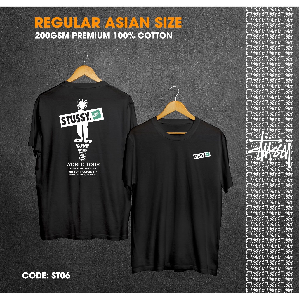 Tshirt Stusy 💥Cotton Premium 20gsm💥Stusy x Niki vintage | Shopee Malaysia
