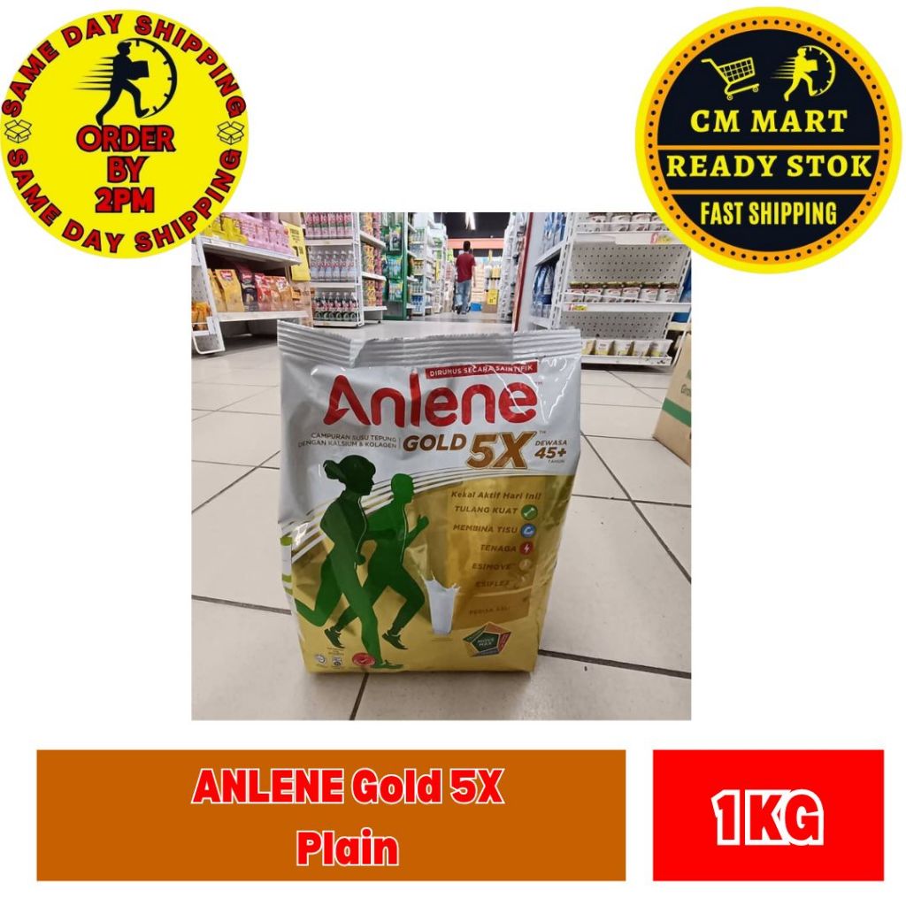 ANLENE Gold 5X High Calcium High Protein Milk Powder Susu Tepung Pelbagai Saiz (220g/550g/600g ...