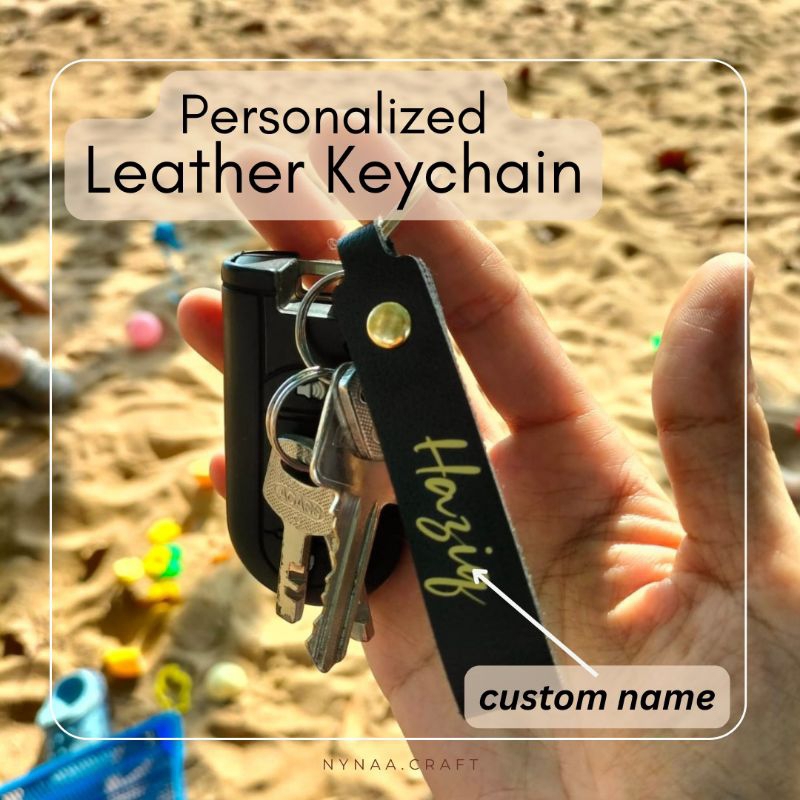 PERSONALIZED LEATHER KEYCHAIN | CUSTOM NAME | IDEA GIFT MURAH | Shopee ...