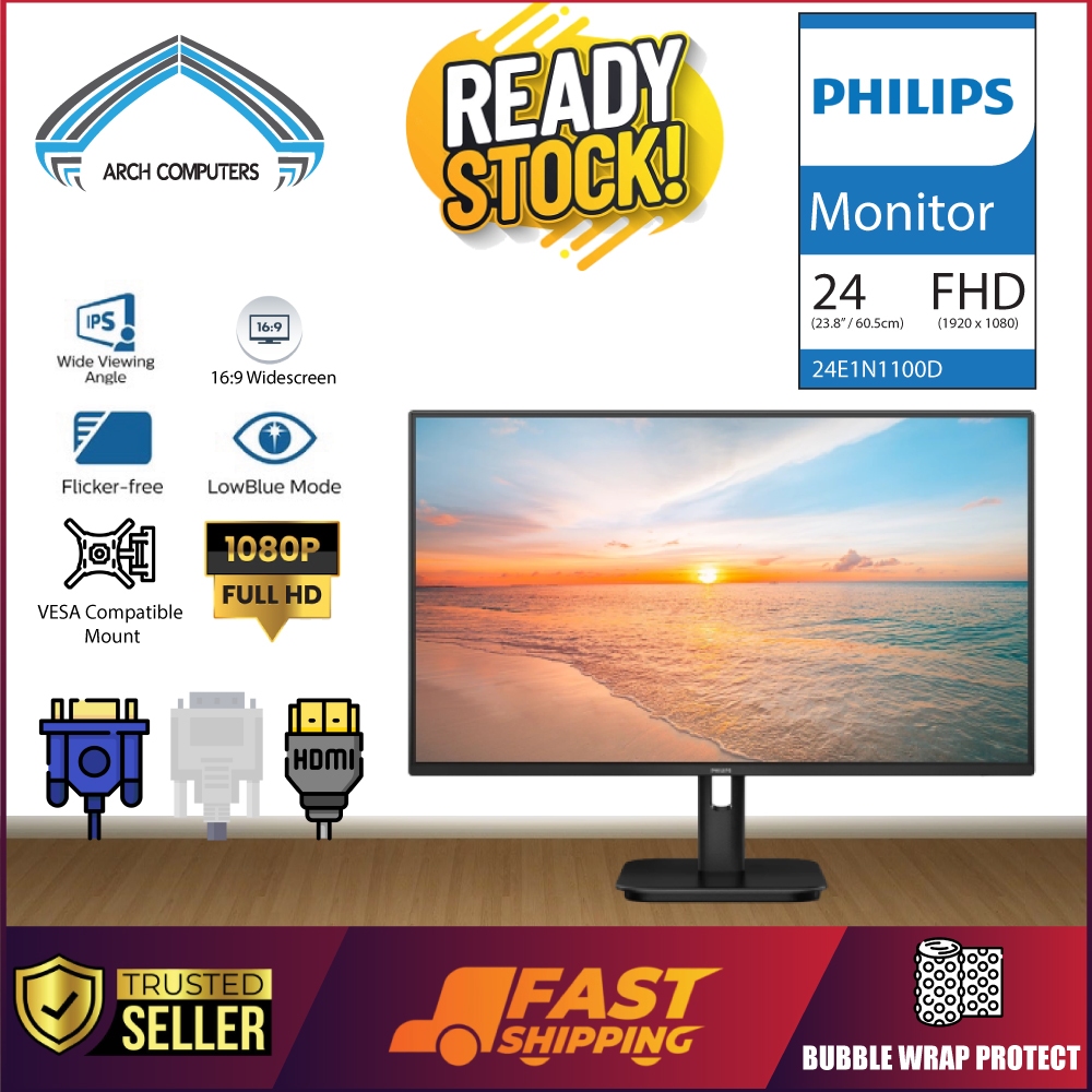 [ LOCAL STOCK ] NEW PHILIPS 24E1N1100D MONITOR | WIDE VIEWING ANGLE ...