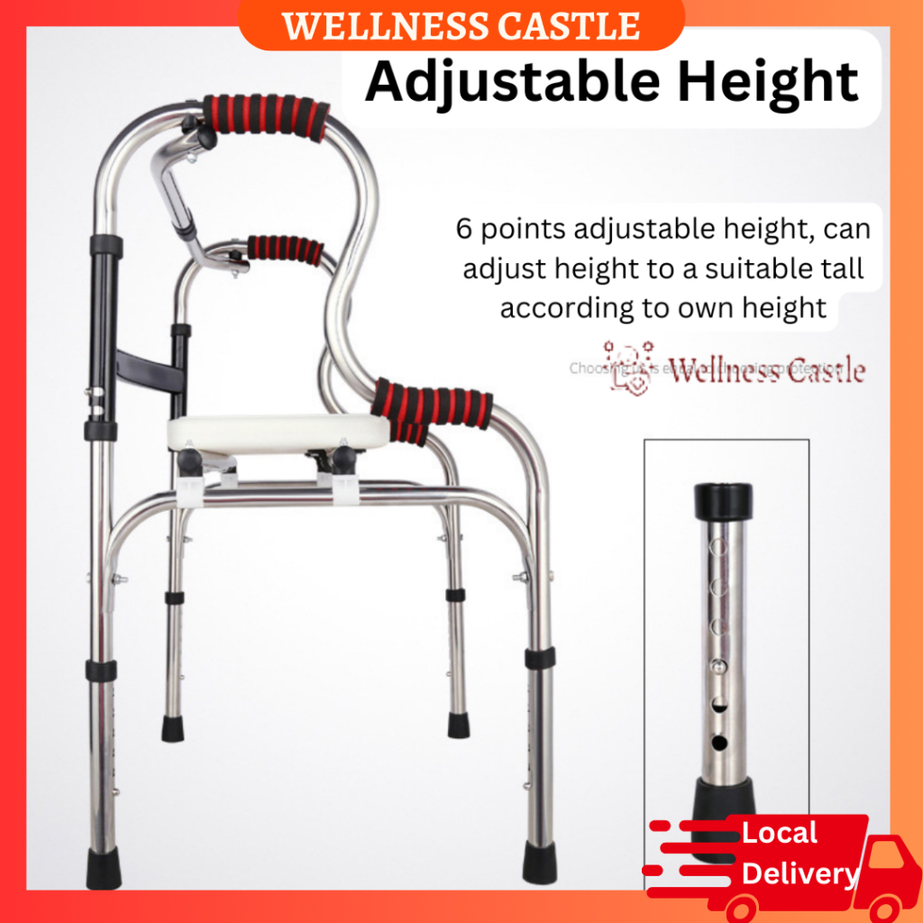 [RTD] Medical Adjustable Walking Frame Curve Handle with Seat Wheel ...