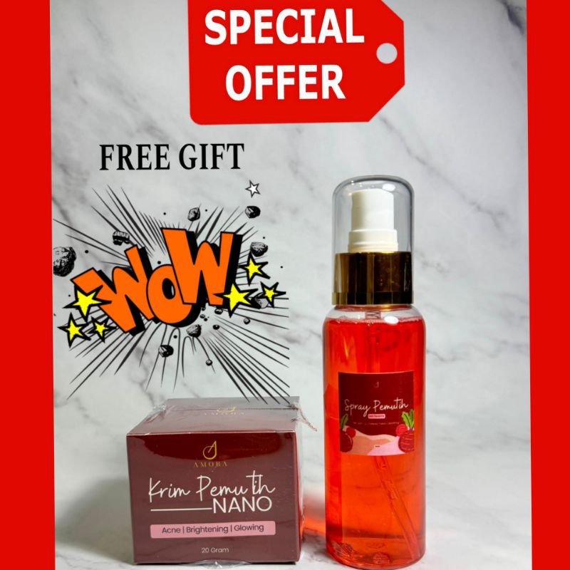 AMORA SKINCARE KRIM NANO & SPRAY PEMUTIH ORI HQ+🎁 | Shopee Malaysia