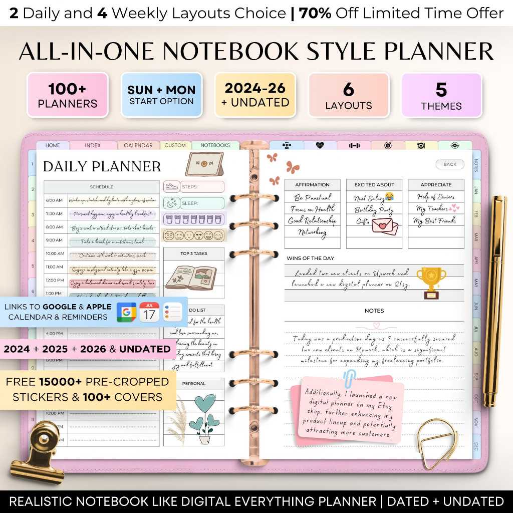 All-in-One 🌟 Digital Planner 2025-2026 | Undated Journal & Goodnotes ...