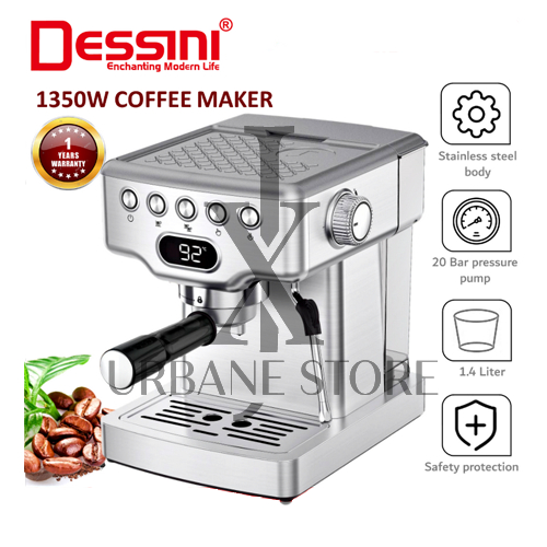 DESSINI ITALY 20 Bar 1.4L Espresso Coffee Maker Machine (CM-1820 ...
