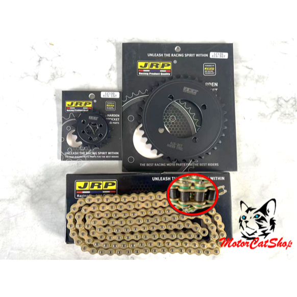 JRP Thailand Sprocket (BLACK) Rantai (GOLD RUBBER GREEN) Set Yamaha ...