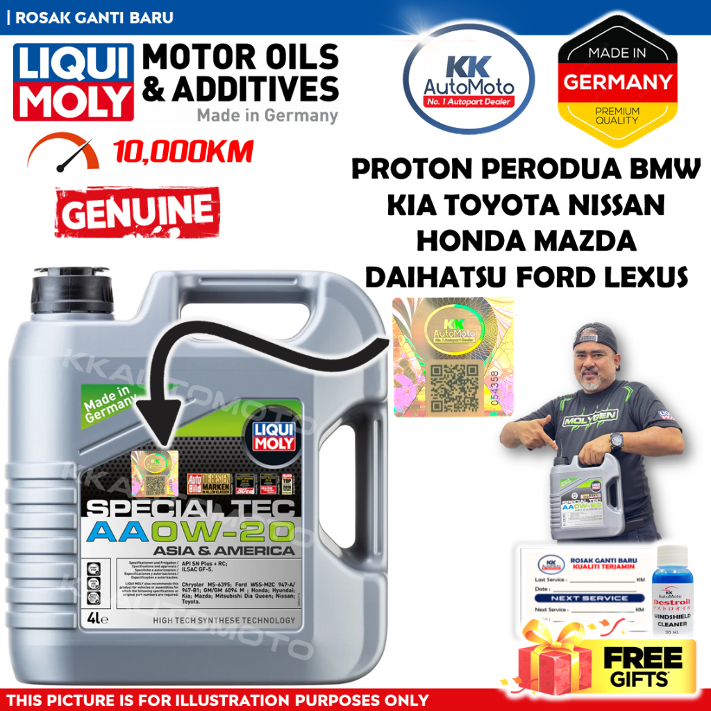 Genuine LIQUI MOLY Fully Synthetic 0W20 0W-20 Special Tec German Engine ...