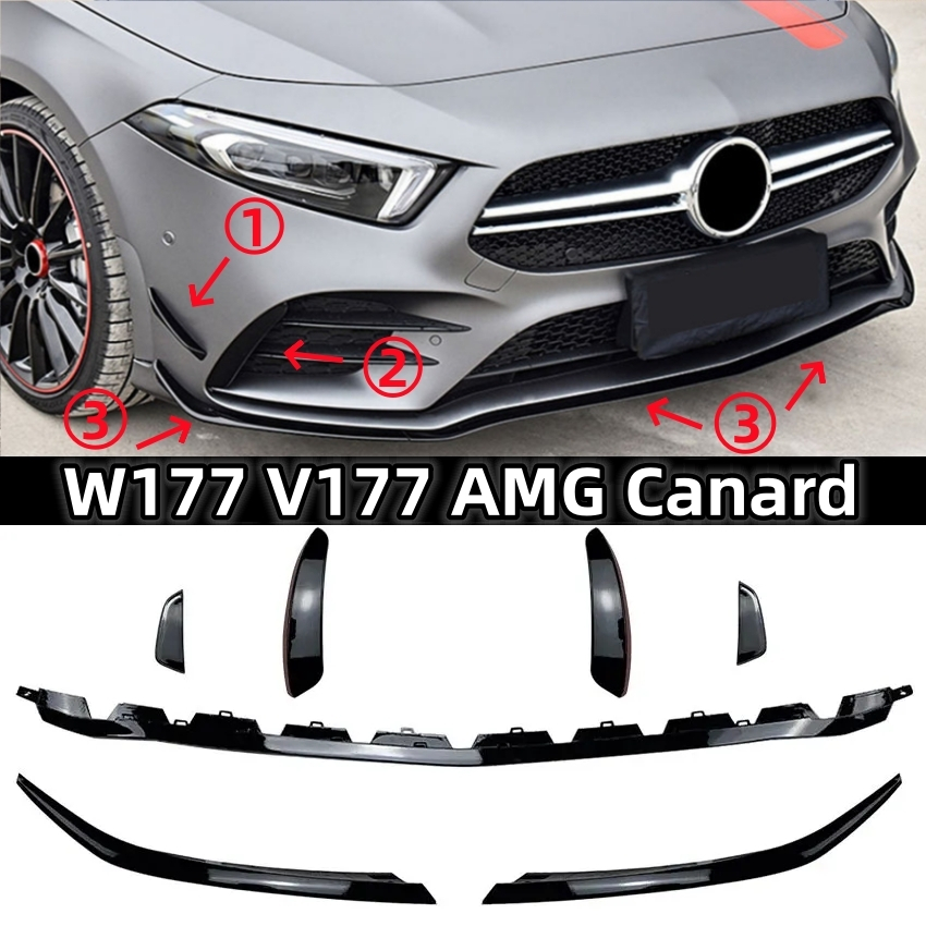 Mercedes W177 V177 AMG Canard Front Lip A180 A200 A250 A300 A35 Front ...