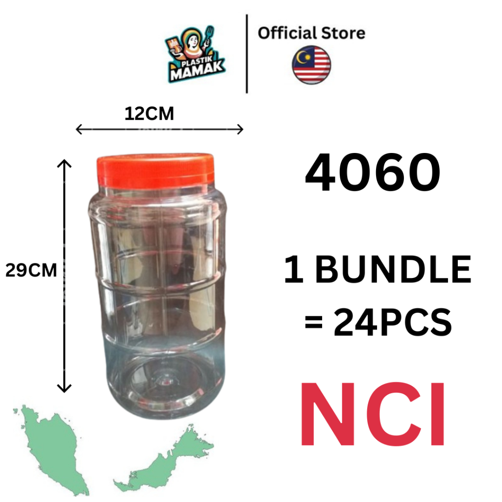【Plastikmamak】NCI 4060 Balang Kuih RAYA / bekas plastik / botol plastik ...