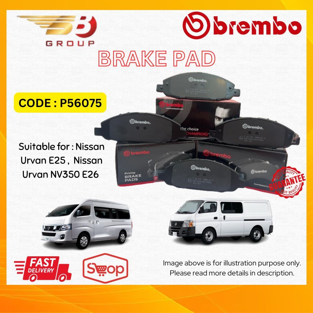 100% Original Brembo Front Ceramic Brake Pad Code : P56075 - Nissan ...