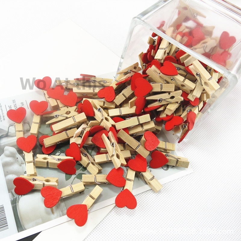 100pcs Cute Cartoon Wooden Clips/DIY Photo Clips/Home Decoration DIY ...