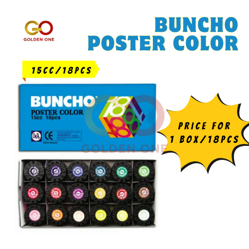 BUNCHO POSTER WATER COLOUR 18COLOUR 15CC (PC1518) | Shopee Malaysia