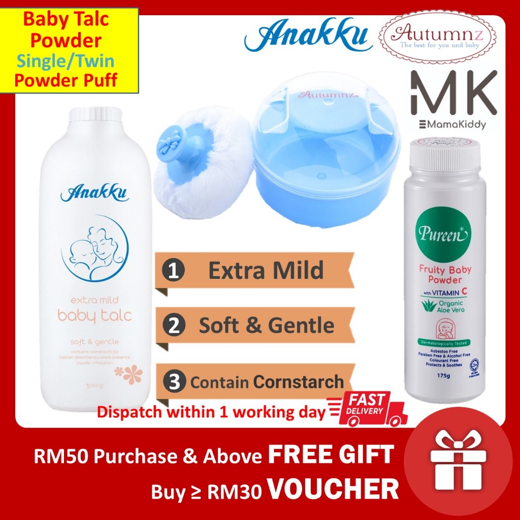 Original Anakku Extra Mild Baby Talc Talcum Baby Powder 500g Autumnz ...