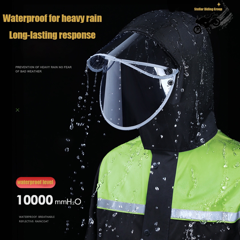 【5 Size】Motorcycle Rain Coat Waterproof Motor Bicycle Outdoor Raincoat ...