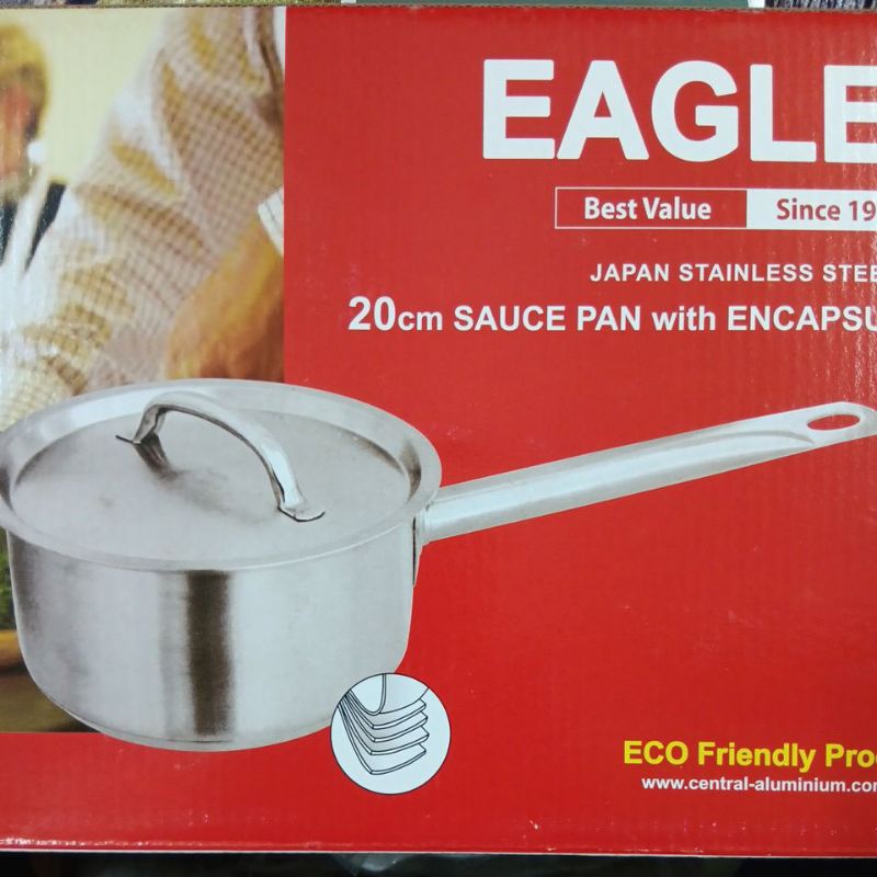 Eagle stainless steel sauce pan with encapsulated bottom | Shopee Malaysia