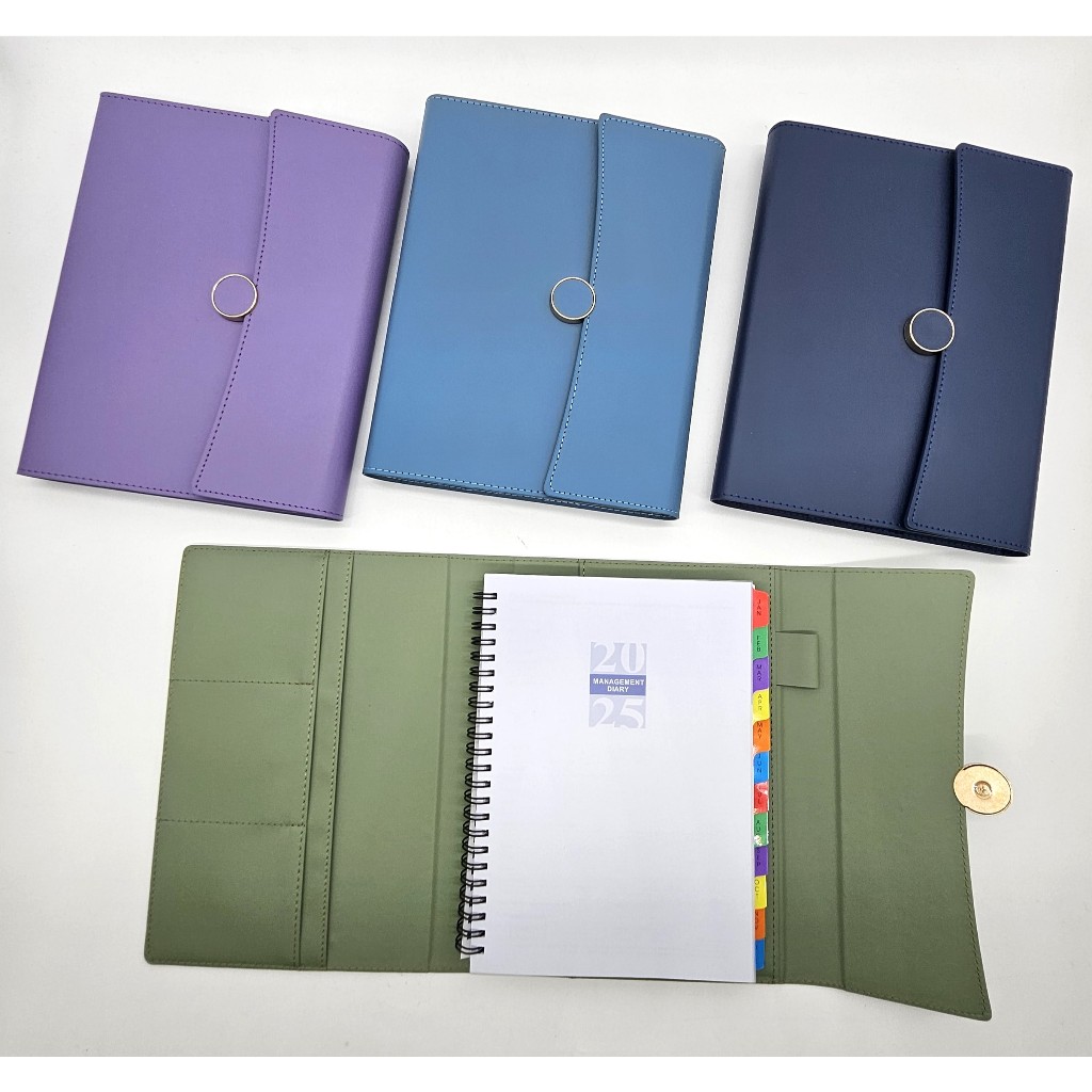 2025 Diary Planner A5 PU Leather W1003 Wire O Monthly Planner Notebook ...