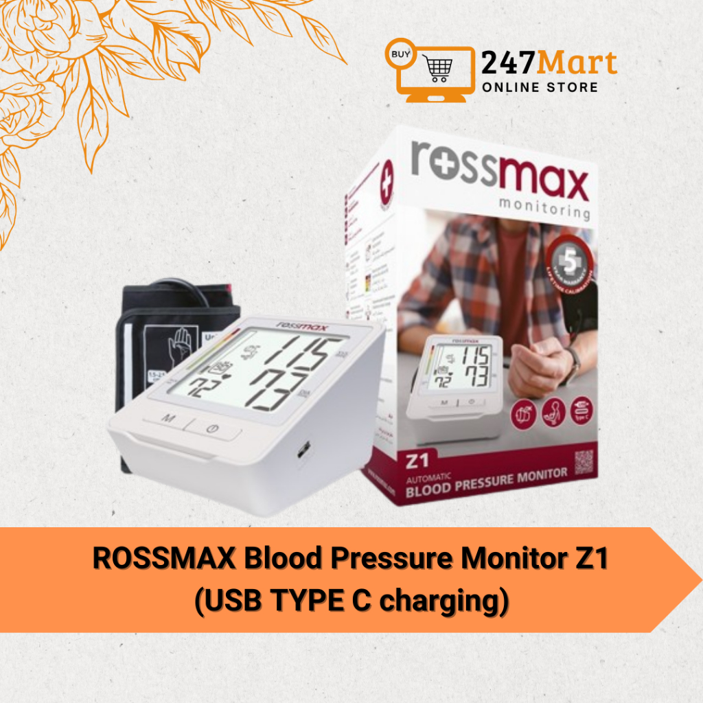ROSSMAX Blood Pressure Monitor Z1 (USB TYPE C charging) | Shopee Malaysia