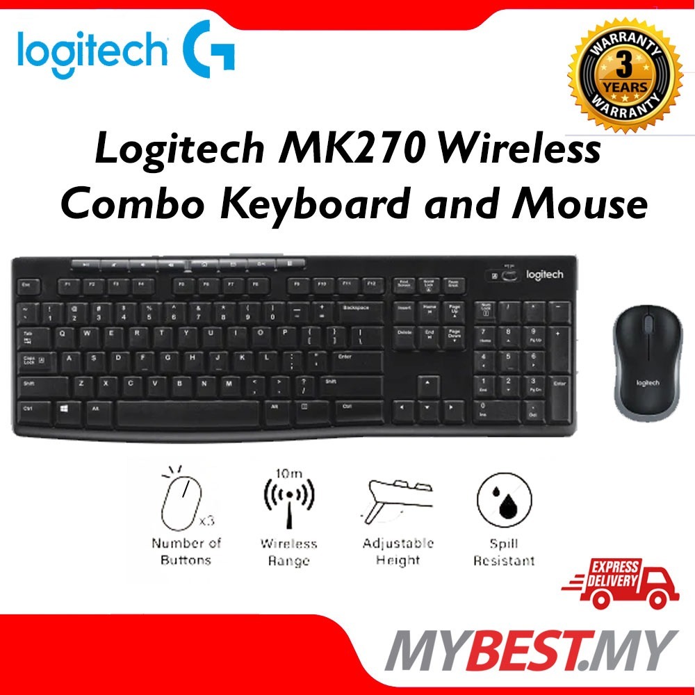 Logitech Mk270 Wireless Combo Keyboard And Mouse Shopee Malaysia