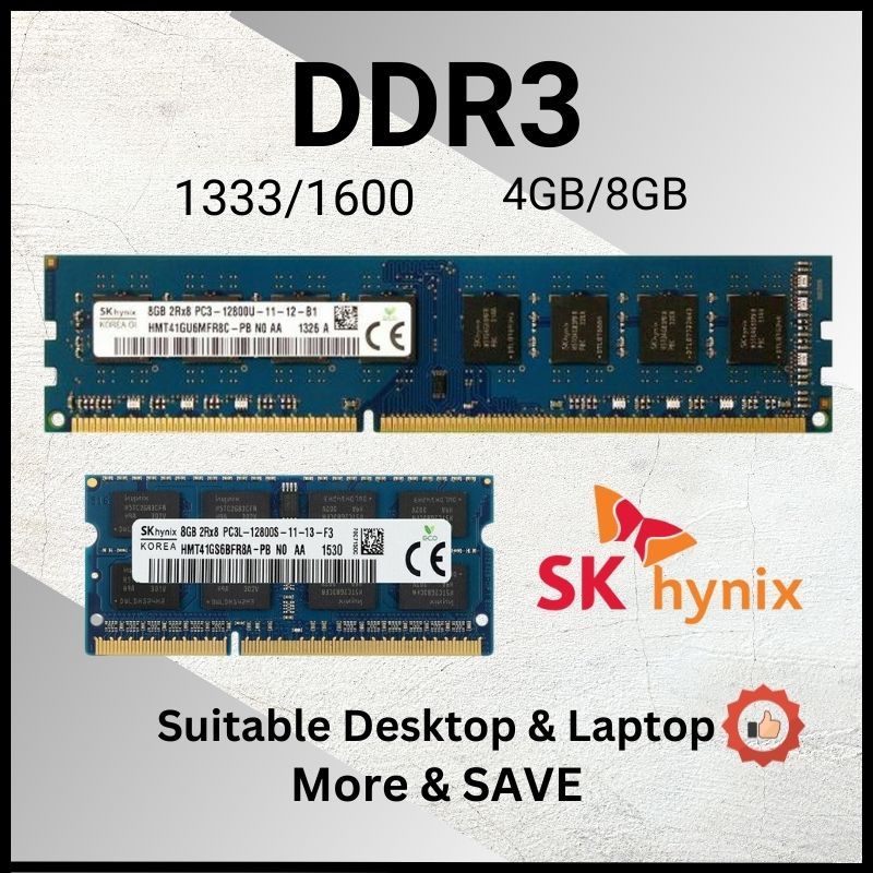 [Local Stock] SK Hynix DDR3 DDR3L 1333Mhz 1600Mhz 4GB 8GB Desktop ...