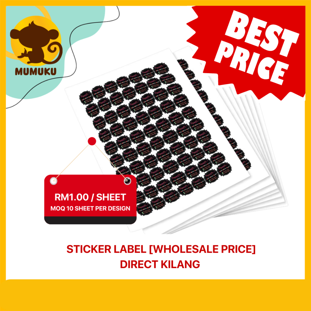 Sticker Label Print and Cut A3+ sheet MOQ 10 SHEET LABEL WHOLESALE ...