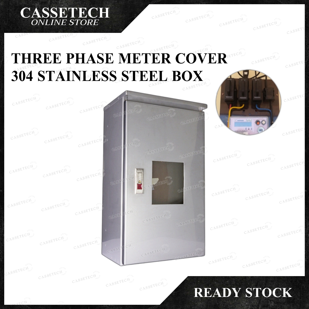 STAINLESS STEEL 3 PHASE OUTDOOR METER BOX FIBER BOARD TNB THREE PHASE ...
