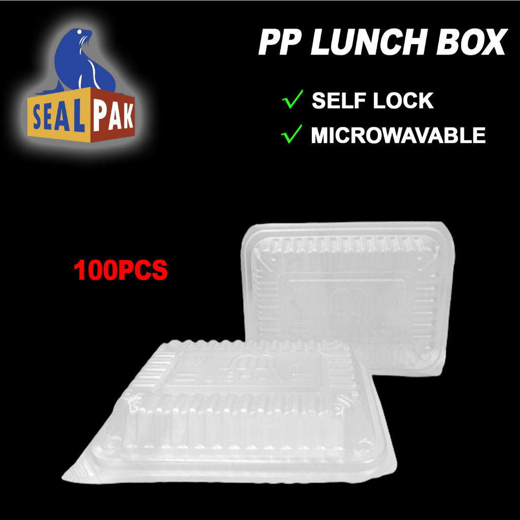 PP2 Lunch Box/Tapau Disposable Plastic Container/Kotak Bungkus Nasi ...