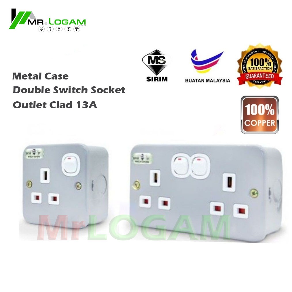 ELECTRICAL Metal Case Switch Socket Outlet Clad 13A with Sirim Approved ...