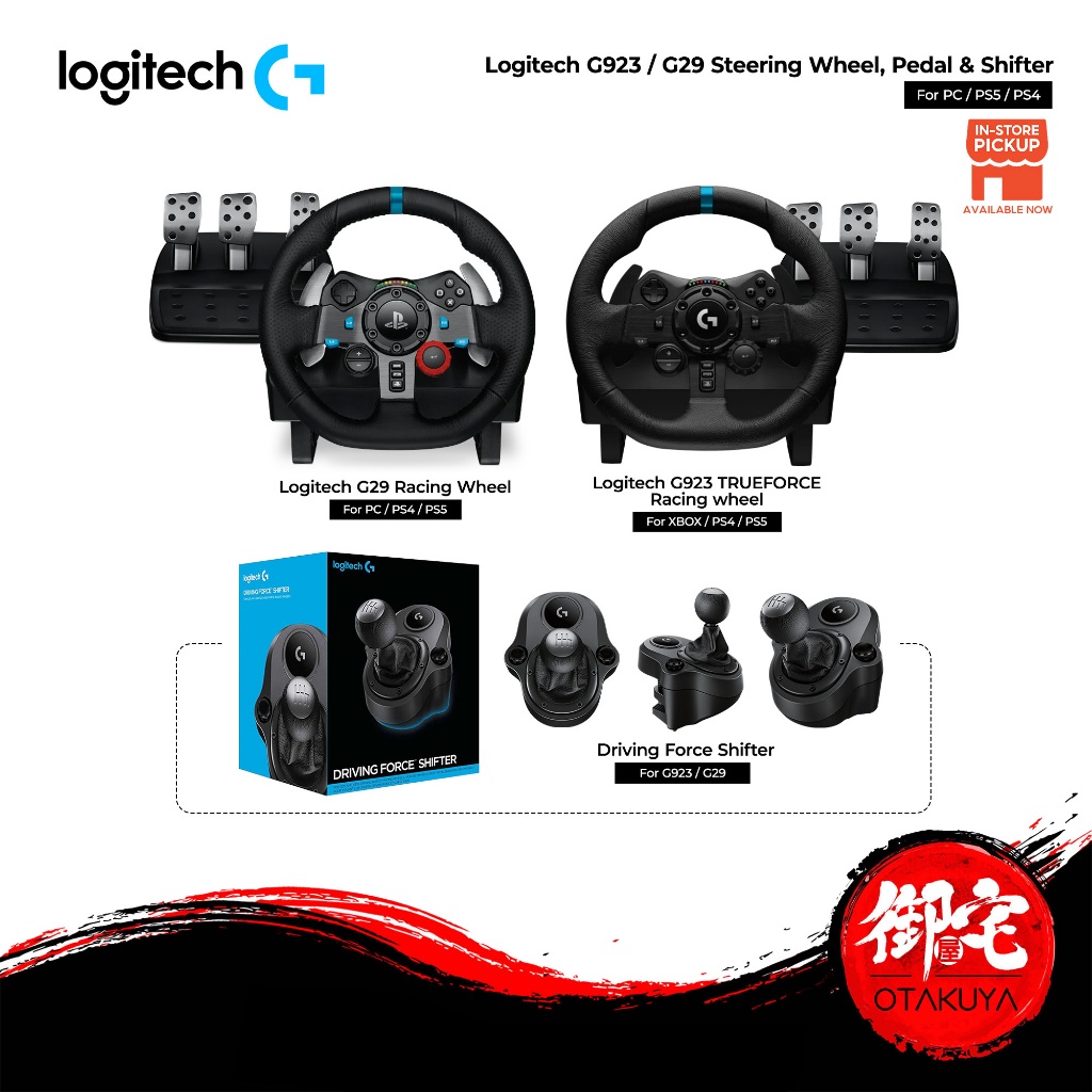 【9.9 SALE】Logitech G923 / G29 Steering Wheel + Pedal + Shifter for PC ...