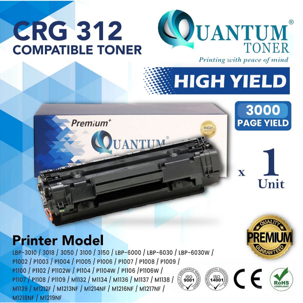 Compatible Canon 312 CRG 312 Laser Toner LBP-3010 LBP-3018 LBP-3050 LBP ...