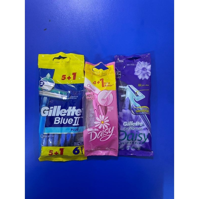 GILLETTE SHAVER PENCUKUR BULU PAKAI BUANG [ BLUE 2 PLUS | DAISY CLASSIC ...