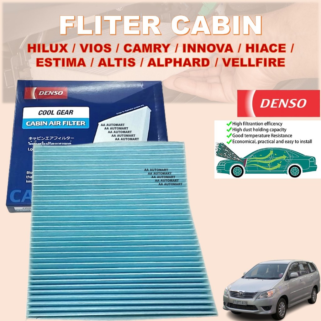 DENSO TOYOTA CABIN AIR COND FILTER HILUX KUN25 KUN26 CAMRY VIOS ALTIS ...