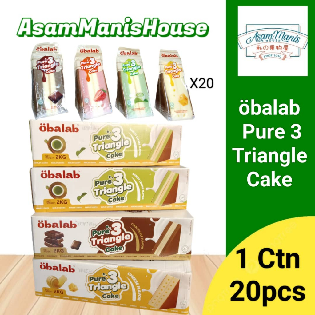 1Ctn 20pcs KEK VIRAL LEX JAZZ OBALAB TRIANGLE CAKE ORIGINAL & CHOCOLATE ...