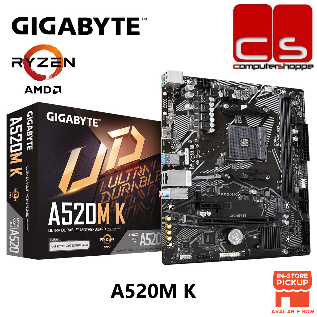Gigabyte A520M K AM4 M-ATX Motherboard + AMD Processor Combo(5500 ...