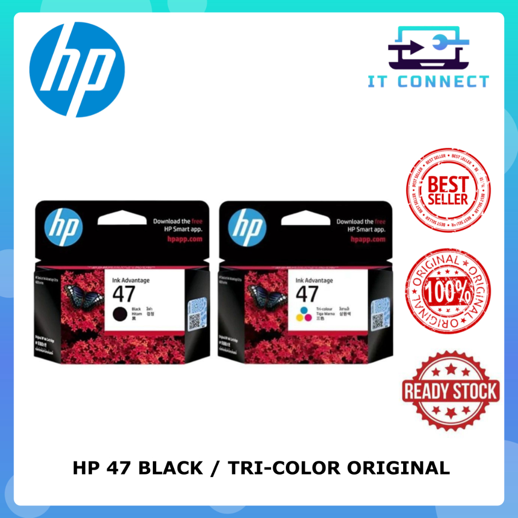 HP 47 BLACK / TRI-COLOR ORIGINAL *READY STOCK* | Shopee Malaysia