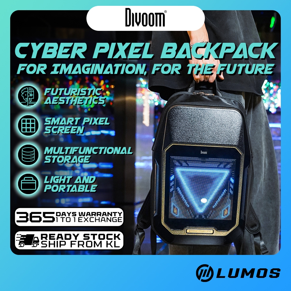 Divoom Cyber bag Pixel Backpack for imagination, Futuristic design for ...