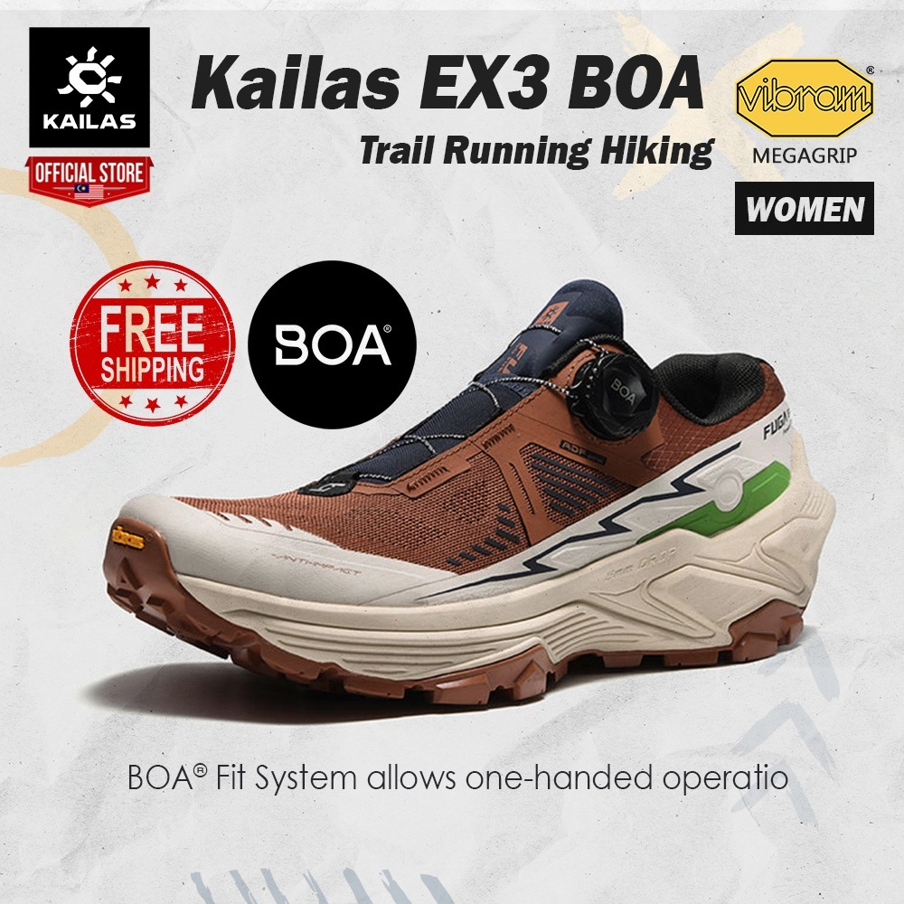 Kailas FUGA EX 3 BOA Trail Running Hiking Shoes with Vibram MEGAGRIP EX3 BOA [Women] | Shopee ...