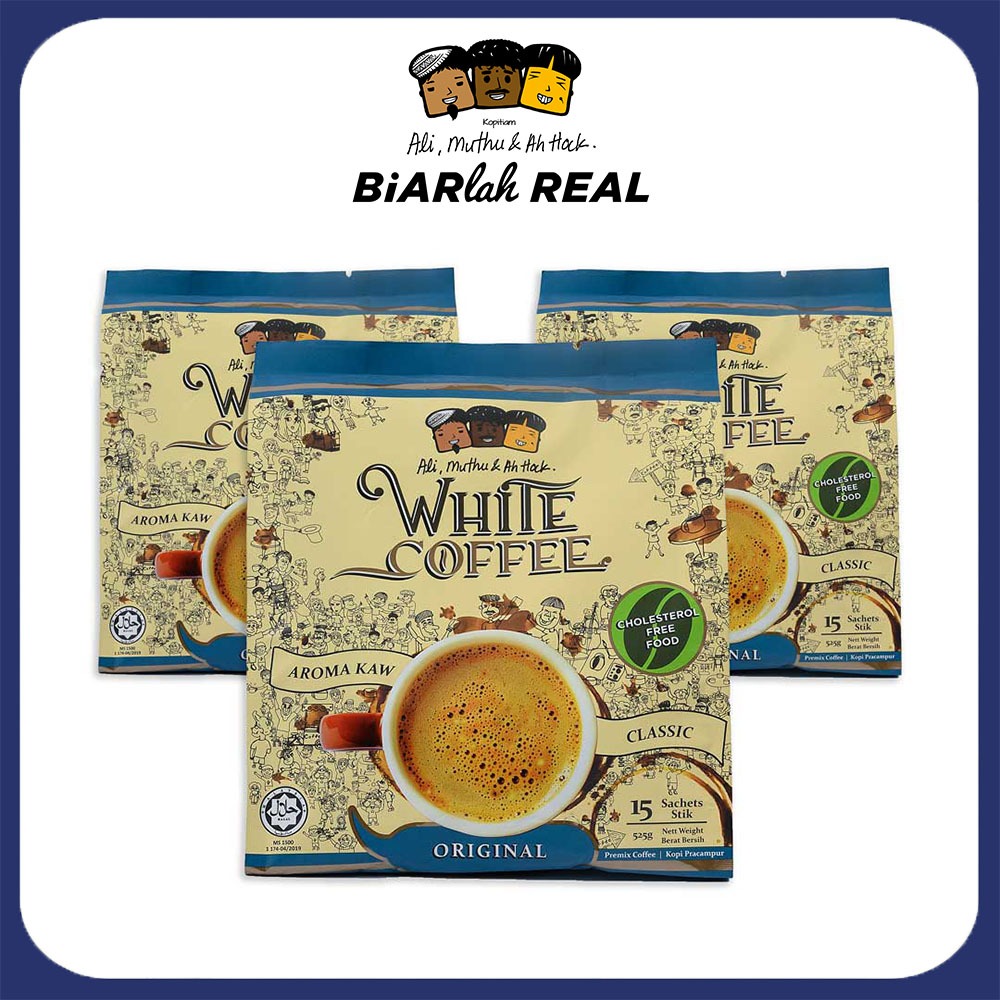 Ali, Muthu & Ah Hock 3 in 1 Original White Coffee (3 Packet Bundle ...